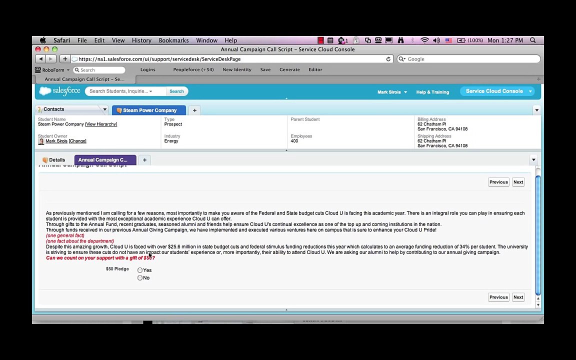 Salesforce Flow (Visual Workflow) Call Script Demo - video Dailymotion