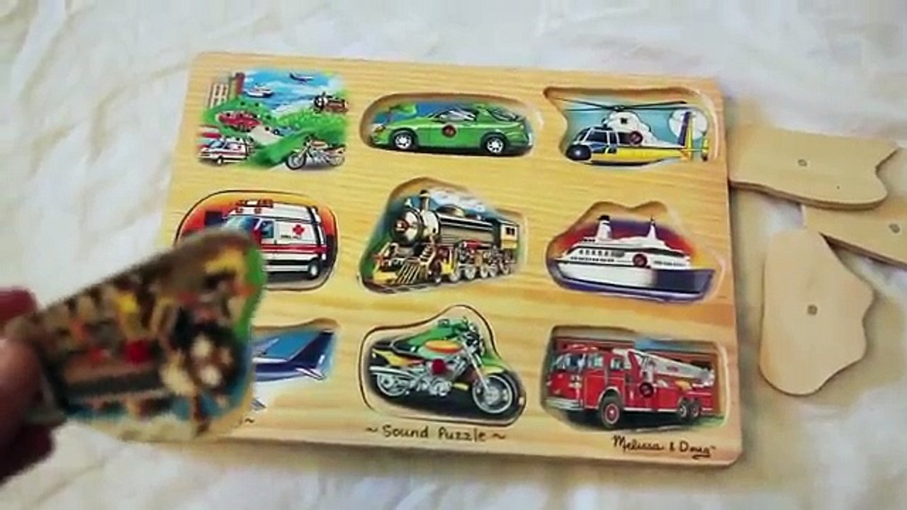 Melissa and Doug Wooden Vehicle Sound Puzzle REVIEW Fire Truck ...