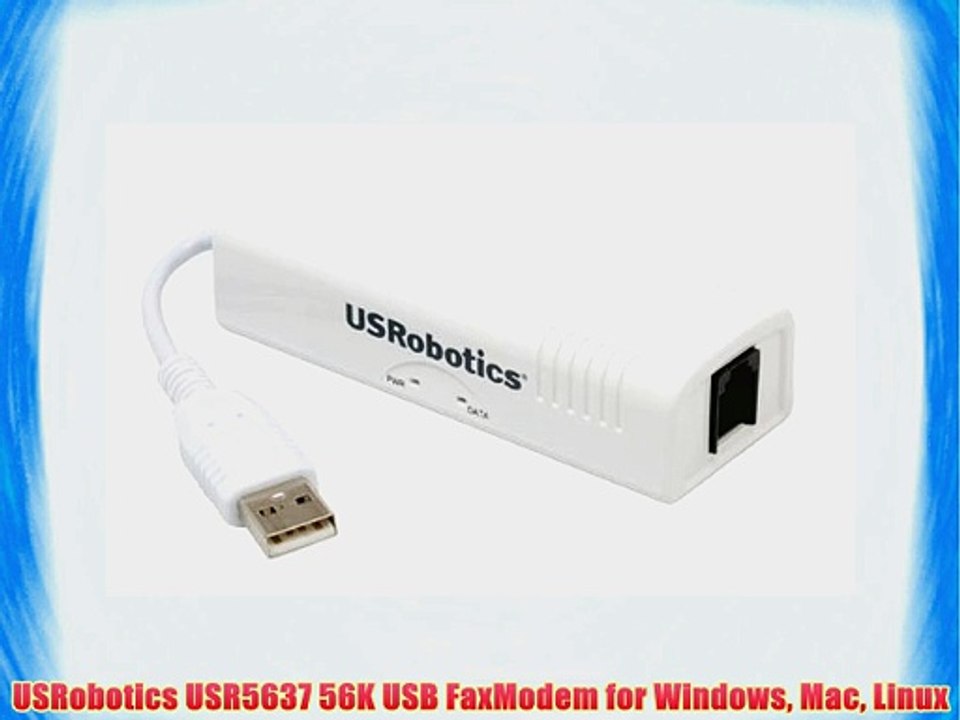 USRobotics USR5637 56K USB FaxModem for Windows Mac Linux - video ...