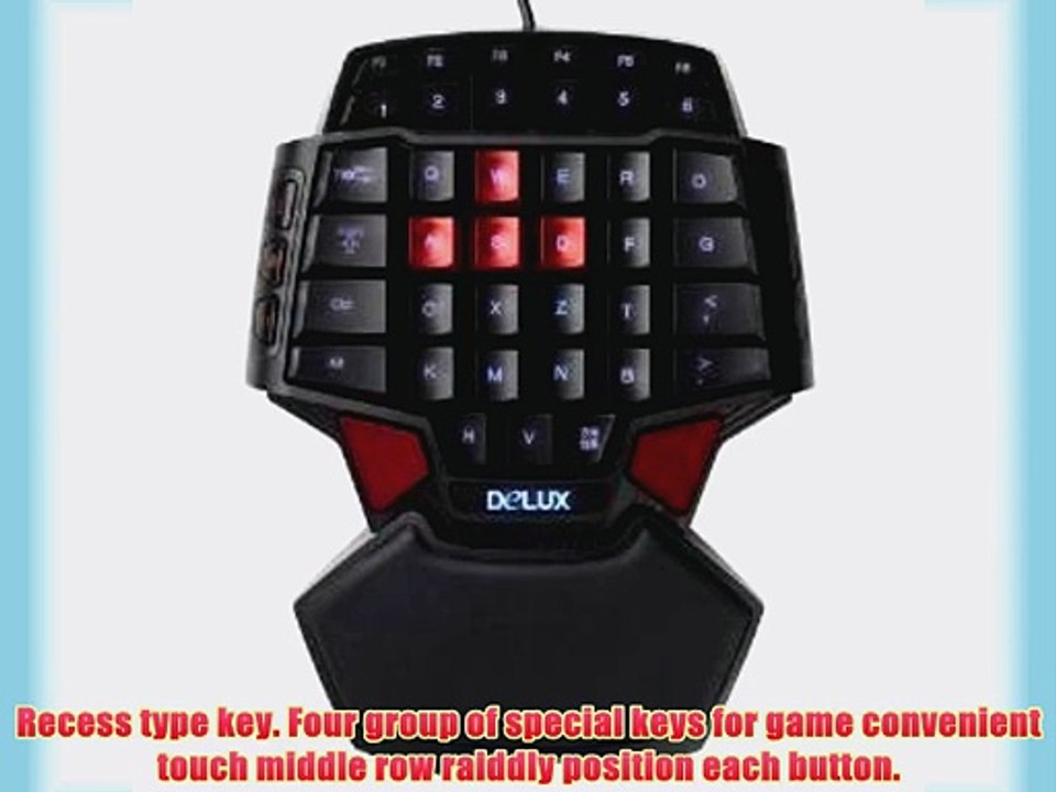 2015 New Arrival DELUX-T9 Portable Mini Gaming Keypad One Handed ...