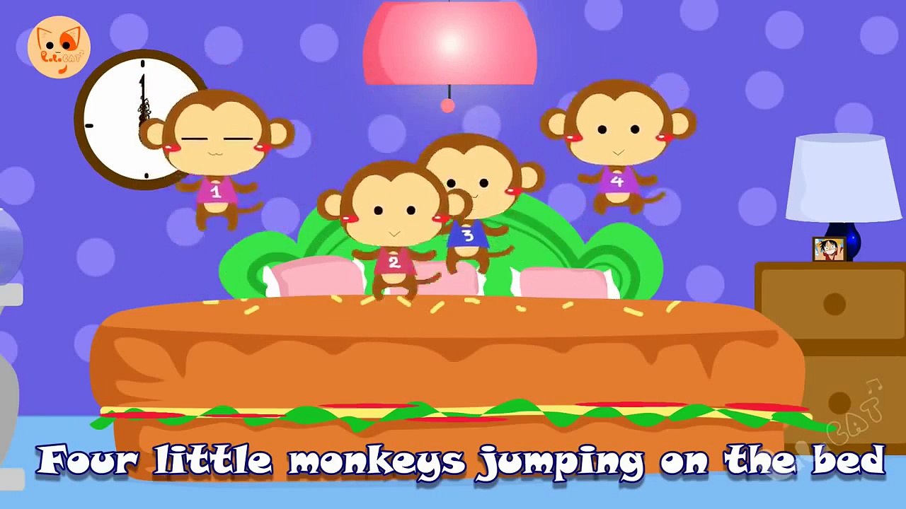 Five Little Monkeys Jumping On The Bed | Children Nursery Rhyme | Songs ...