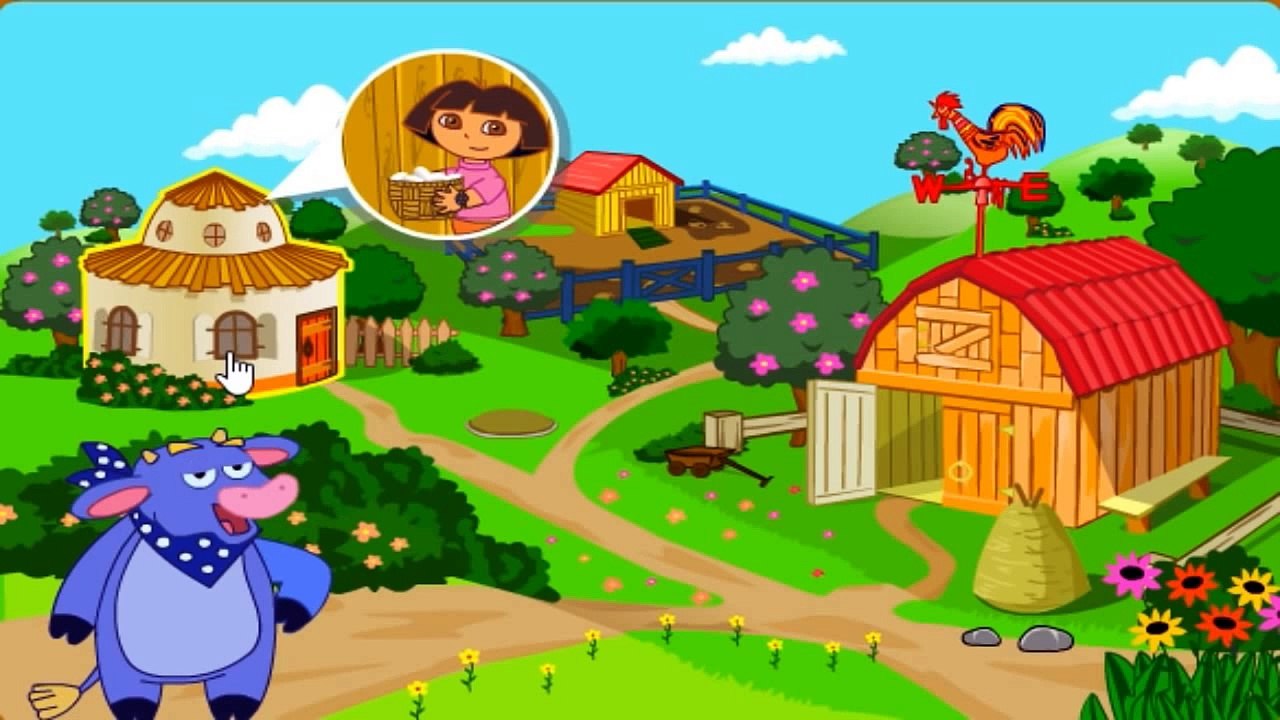 Dora the Explorer Game Dora Saves the Farm (Let's Play Baby Games ...