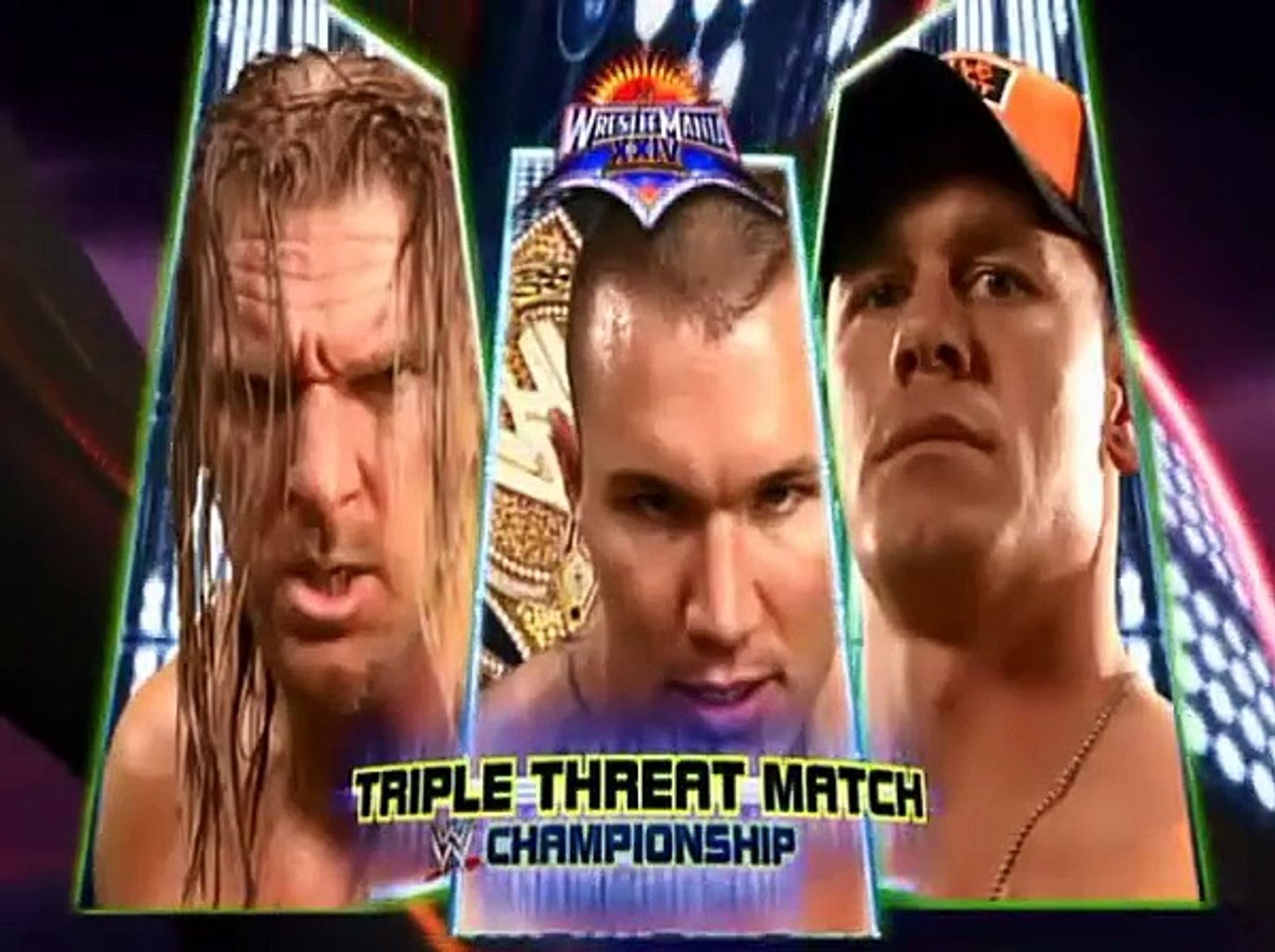 Randy Orton Vs Triple H Vs John Cena Wrestlemania 24