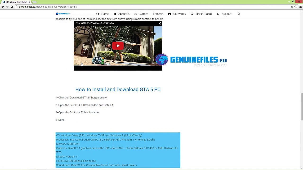 GTA 5 Crack PC Download Grand Theft Auto V Crack FREE ONLINE - video ...