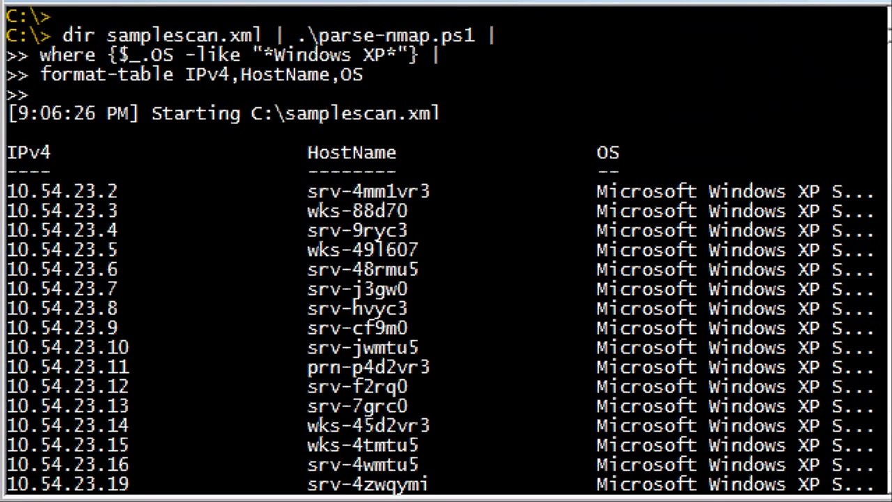 Parse Nmap XML with PowerShell - video Dailymotion