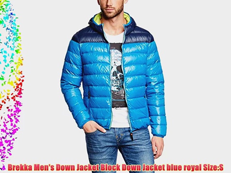 Brekka Men's Down Jacket Block Down Jacket blue royal Size:S - video ...