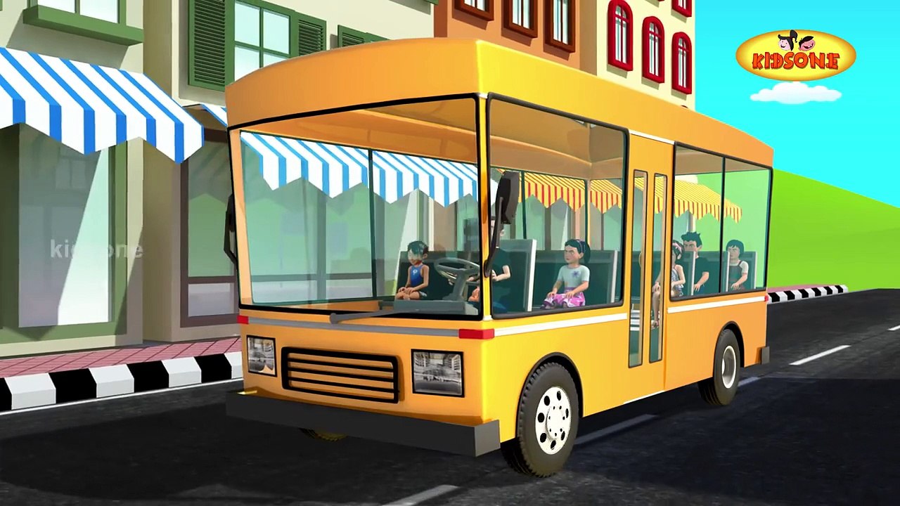 Wheels On The Bus | 3D Animation Nursery Rhyme | KidsOne - video ...