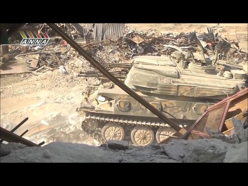 Syrian War, Shilka ZSU-23-4 Anti Aircraft Gun Against ISIS Rebels ...