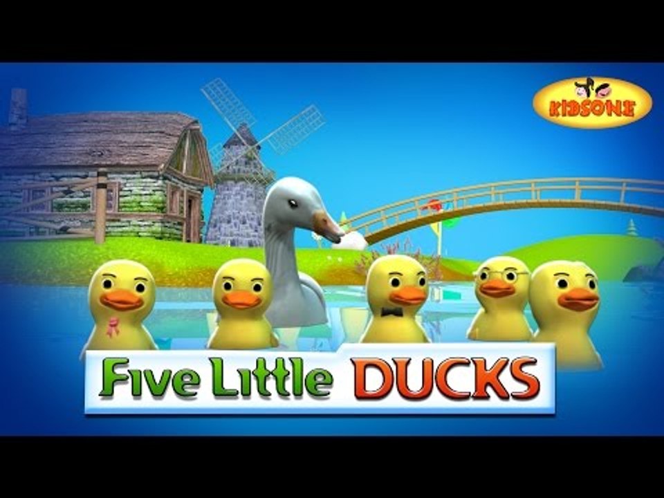 Five Little Ducks 3D Animation Nursery Rhyme With Lyrics | 5 Little ...
