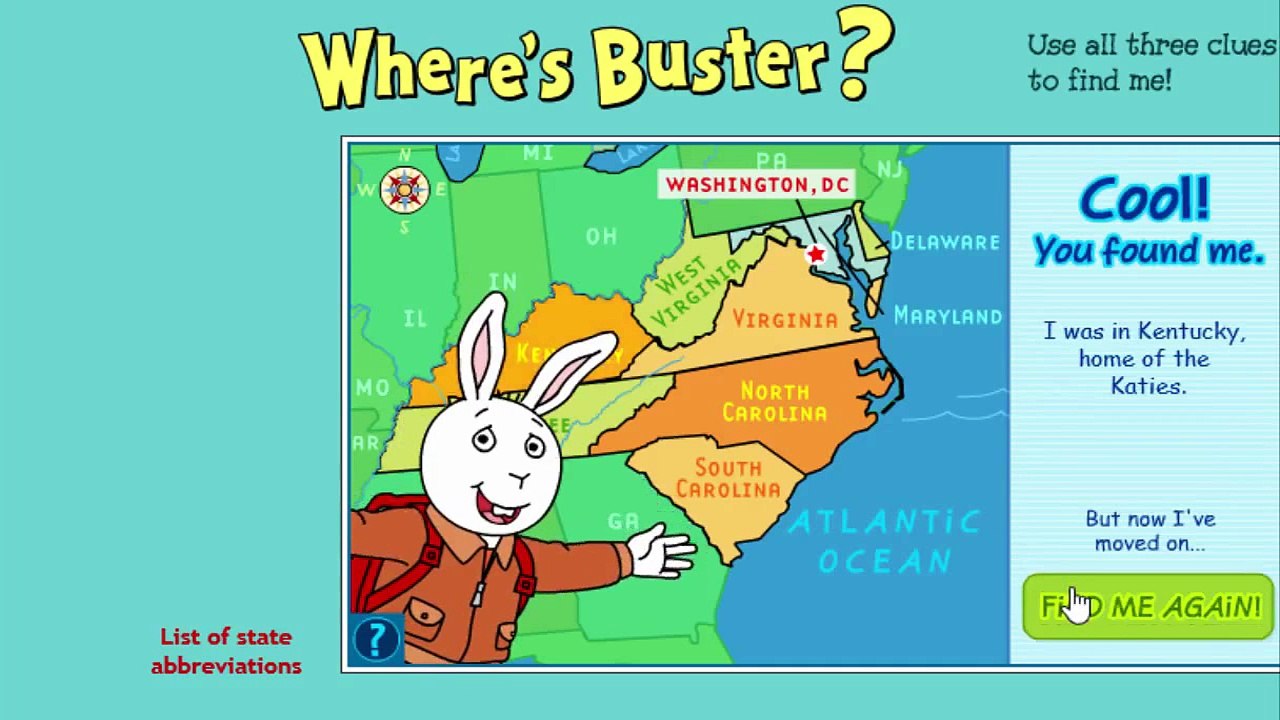 Arthur Wheres Buster Cartoon Animation PBS Kids Game Play Walkthrough ...