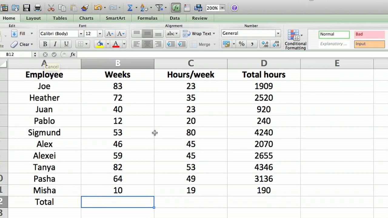 How To Make A Totaling Column Formula In Excel Using Microsoft Excel 