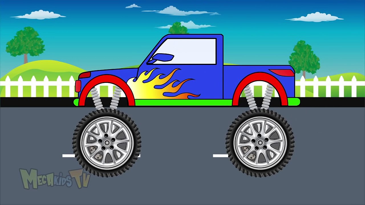 Blue Truck - Monster Trucks For Children - Mega Kids Tv - video Dailymotion