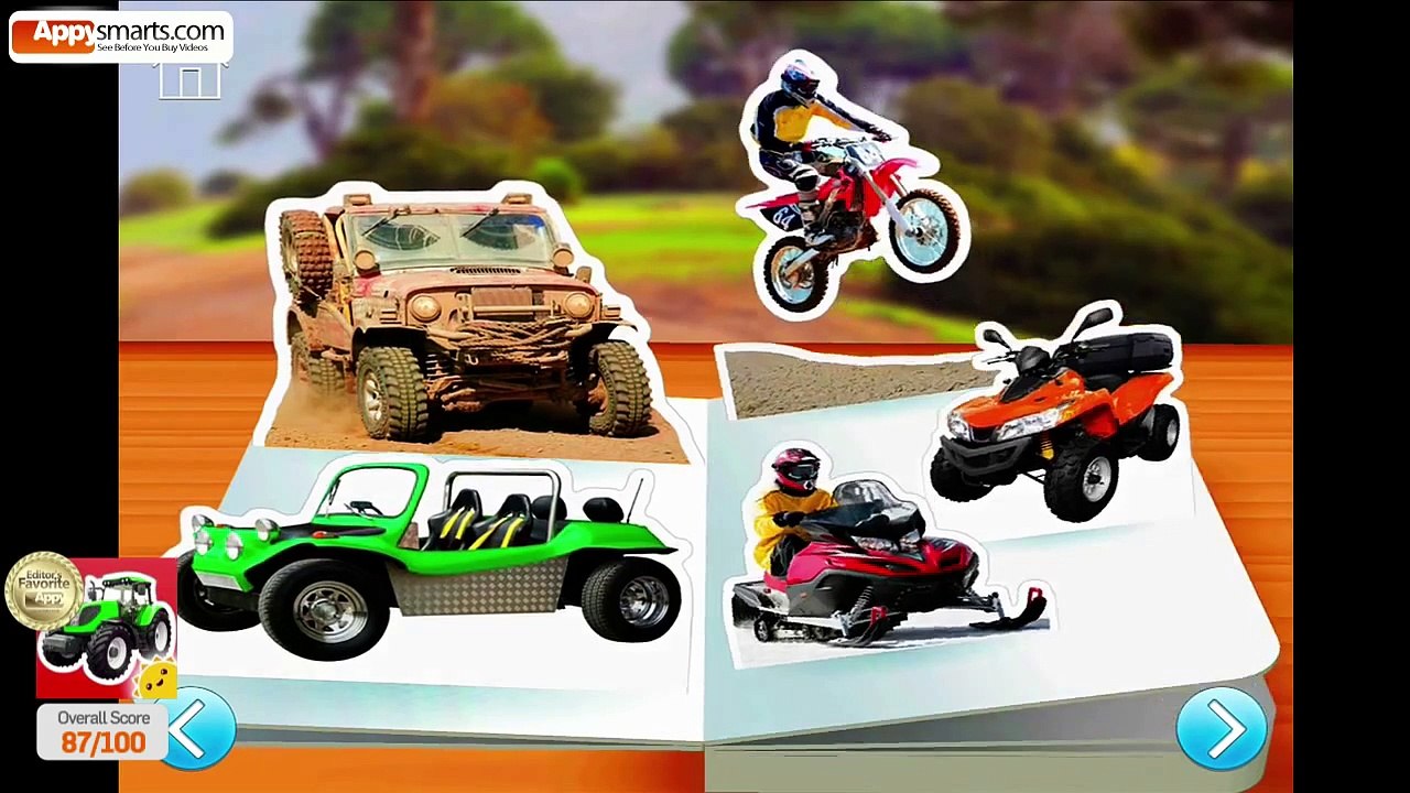 Things That Go ~ Touch, Look, Listen (app demo with kids trucks, buses ...
