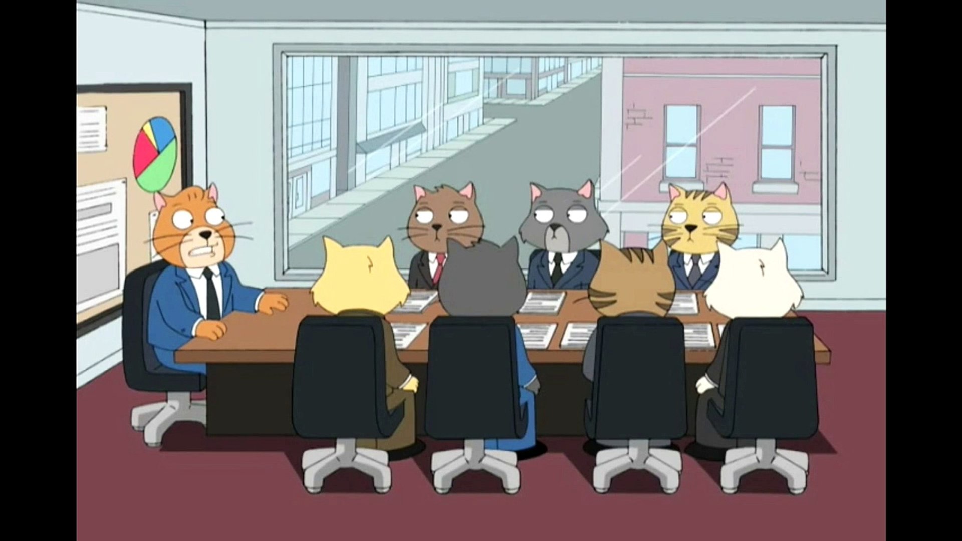 Cats Office Meeting Business Cat Presentation Illustration