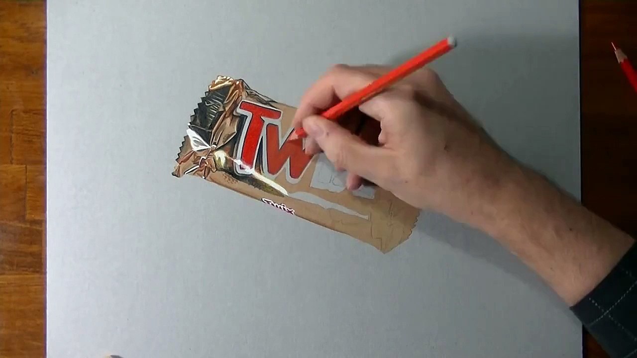 Drawing Time Lapse: Twix Bar - Hyperrealistic Art - Video Dailymotion