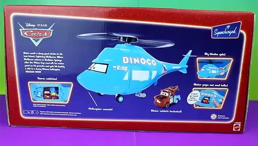 Disney Pixar Cars Dinoco Helicopter with Mater Lightning McQueen ...