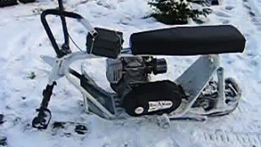 homemade mini snow bike prototype snowmobile minibike snowbike - video ...