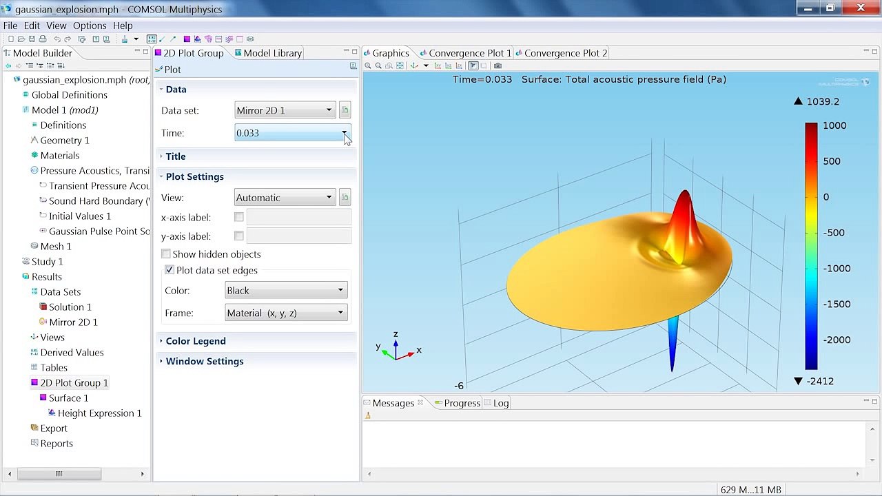 Creating a COMSOL Plot using Mirror, Extrusion, and Sector Data Sets ...
