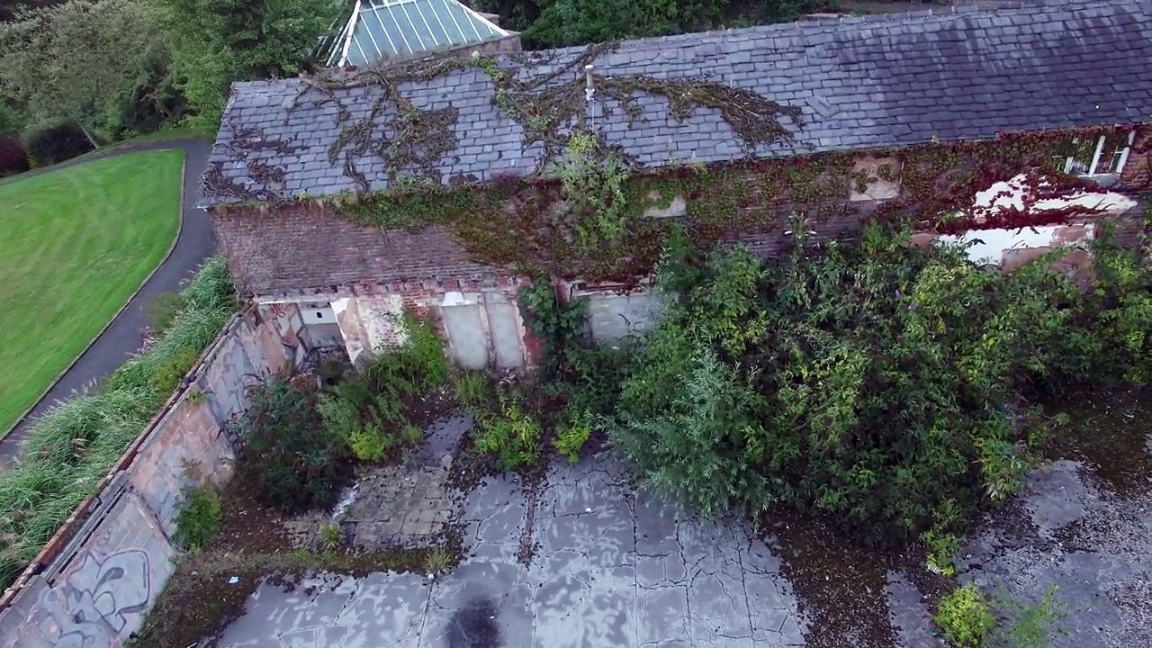 Philips Park Hall,Phillips Park, Whitefield, Manchester with a drone in ...