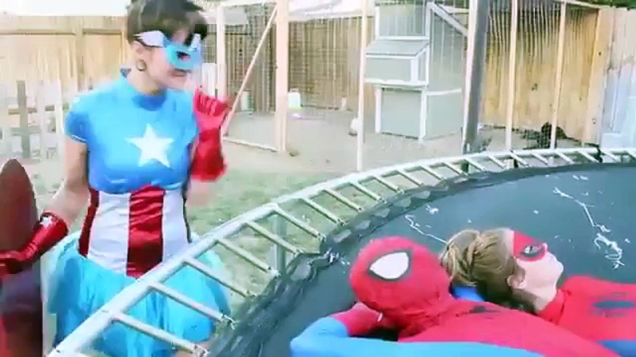 Spiderman vs SpiderGirl vs Captain America Girl Superhero Battle ...