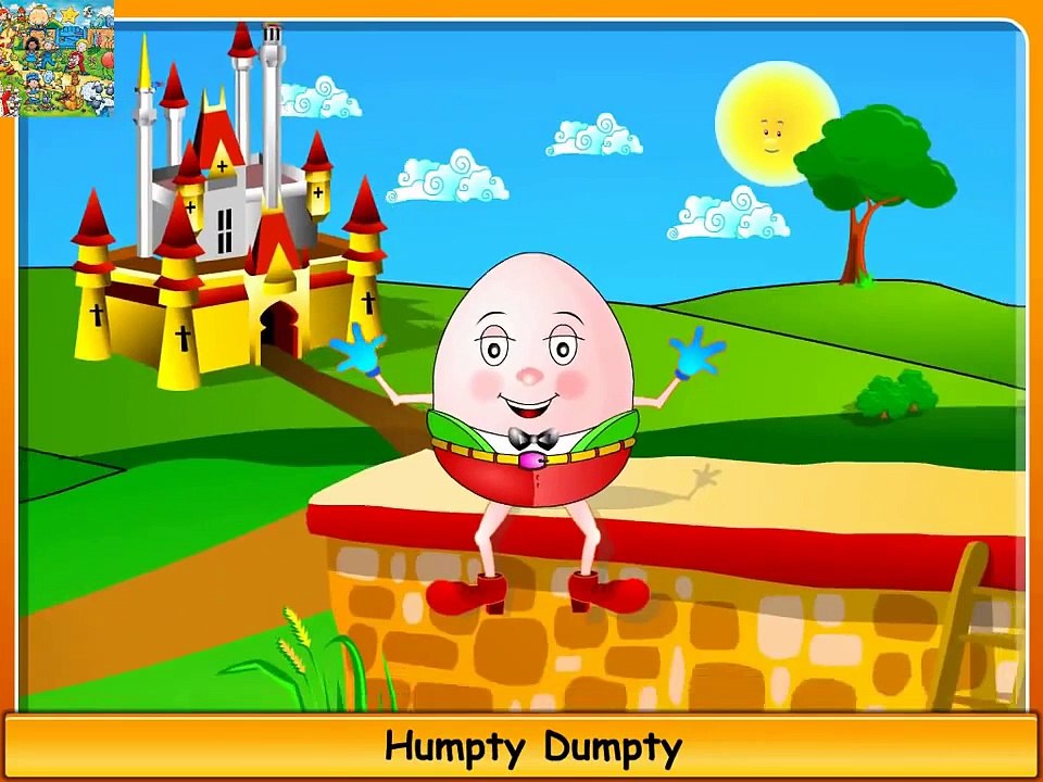 Humpty Dumpty sat on a wall. Mother Goose English Nursery Rhymes ...