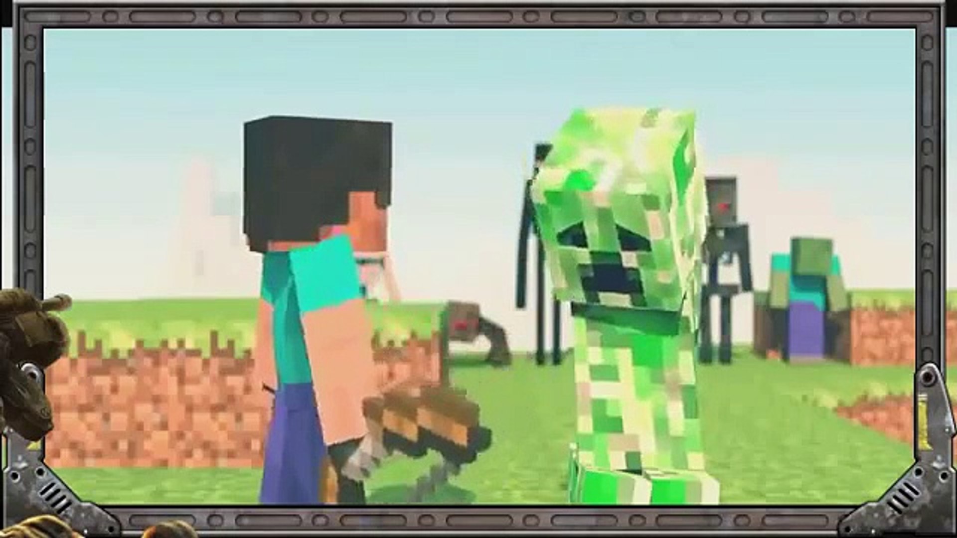 Minecraft Steve And Creeper Wallpaper