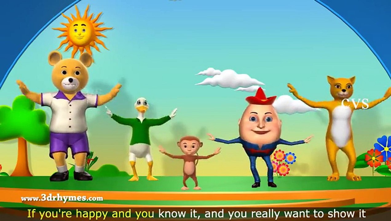 If You're Happy and You Know it Clap Your Hands Song - 3D Animation ...