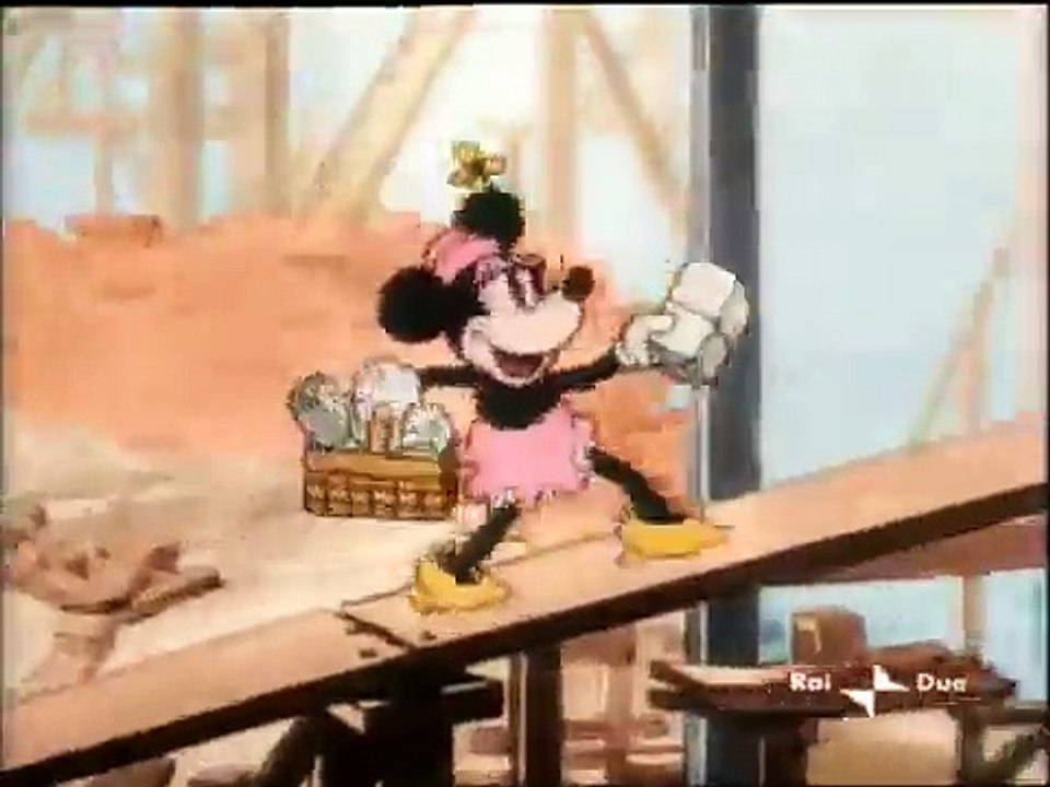 Mickey Mouse & Minnie Mouse Building a Building(Colorized ...