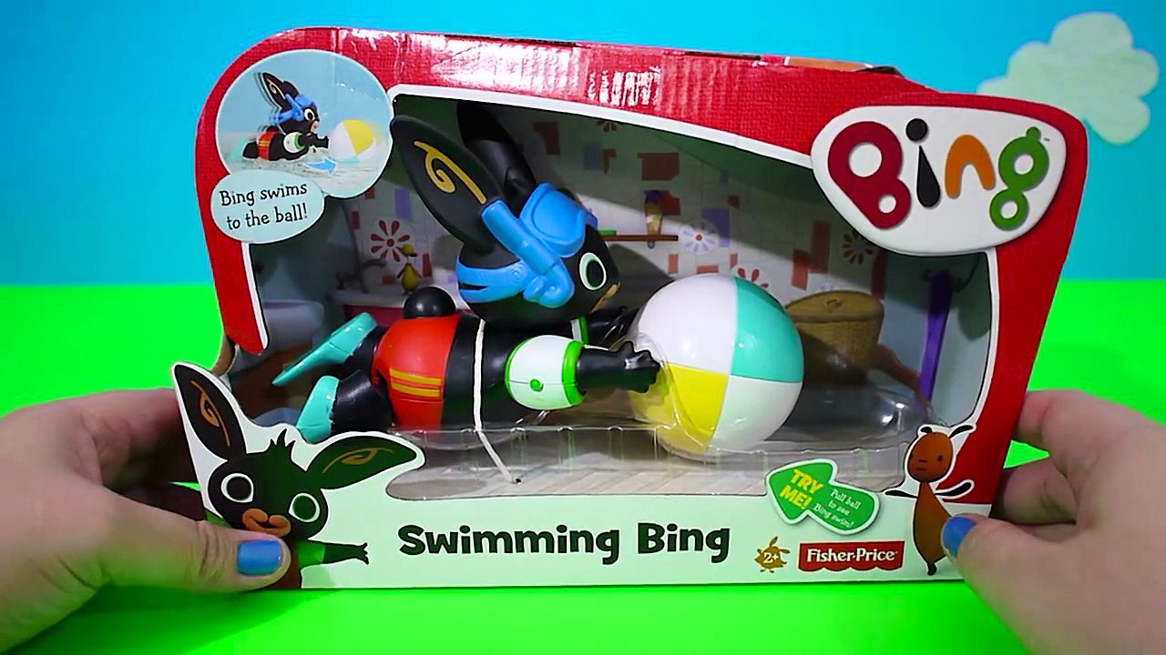Swimming Bing Bunny Bath Toy Unboxing and Demo BBC Cbeebies Bing TV ...