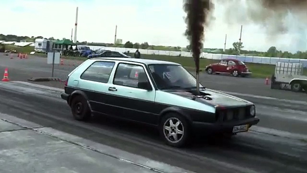 VW Golf MK2 Turbo Diesel Drag Race - Dailymotion Video