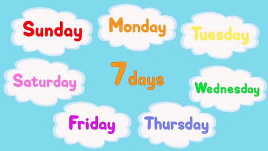 Days of the Week Song 2 - Dailymotion Video