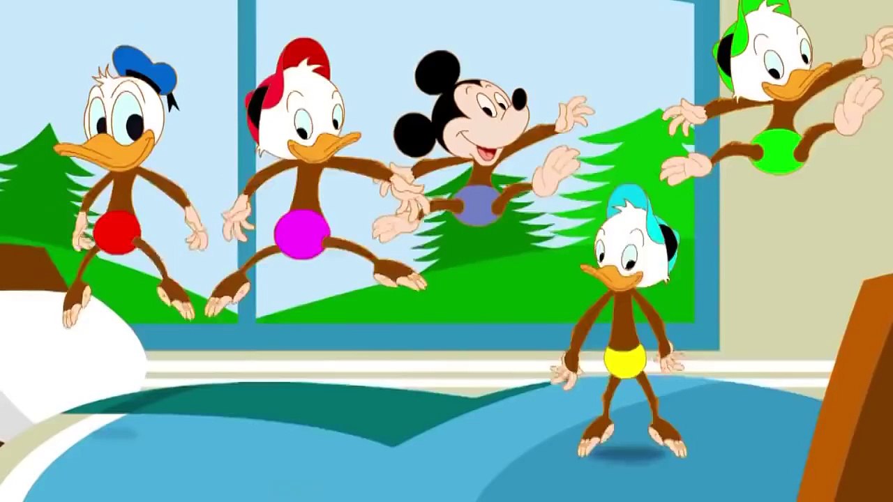 5 Little Monkeys Mickey Mouse Jumping on the bed - Five Little Monkeys ...