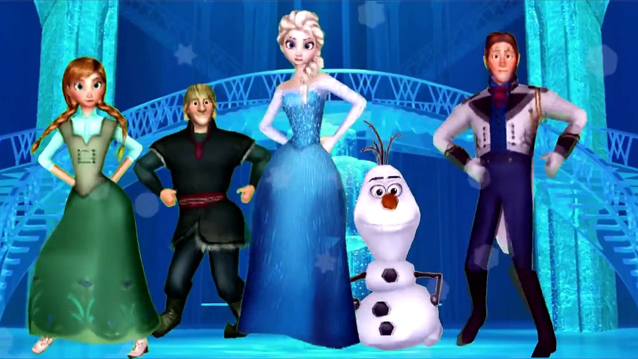 Finger Family Frozen Disney 3D - Elsa Anna Hans Kristoff Olaf Frozen ...