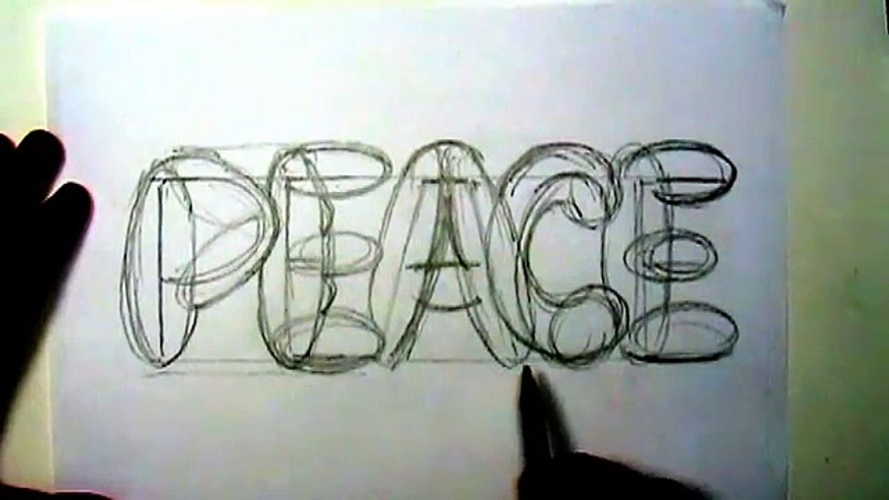 How to draw PEACE in Graffiti Letters Write Peace in Bubble Letters MAT ...