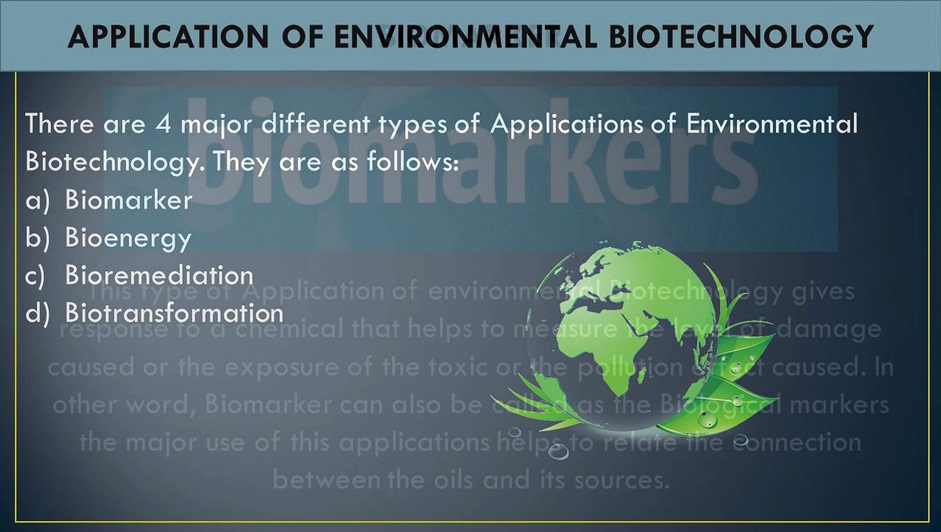 Application Of Biotechnology In Environment