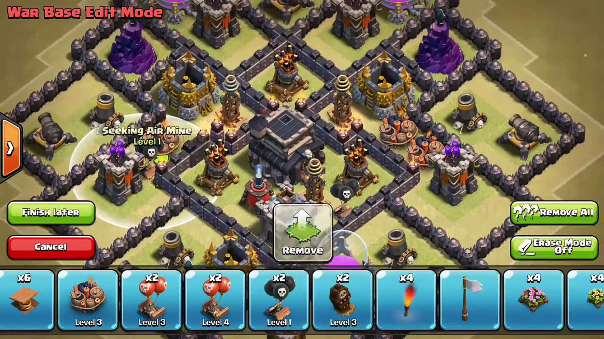 Town Hall 8 War Base 4 Mortars