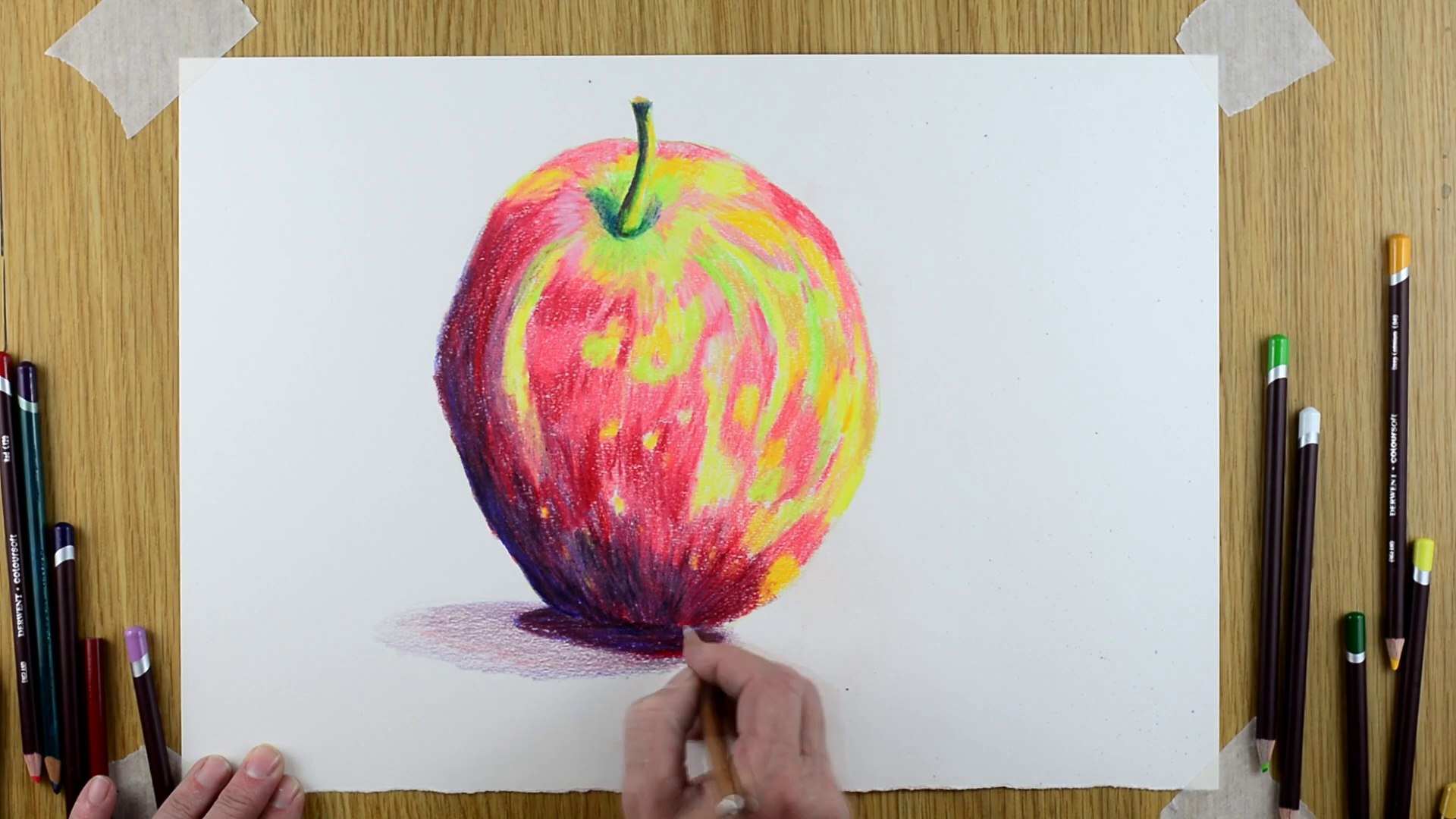 Colored Pencil Apple Drawing Looks Like Drawing Apples With The