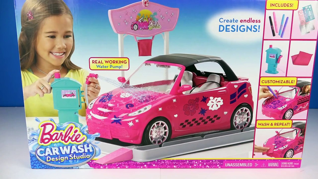 BARBIE CAR DRAW Stencil Patterns Soapy Bubbles Washable Markers Design ...