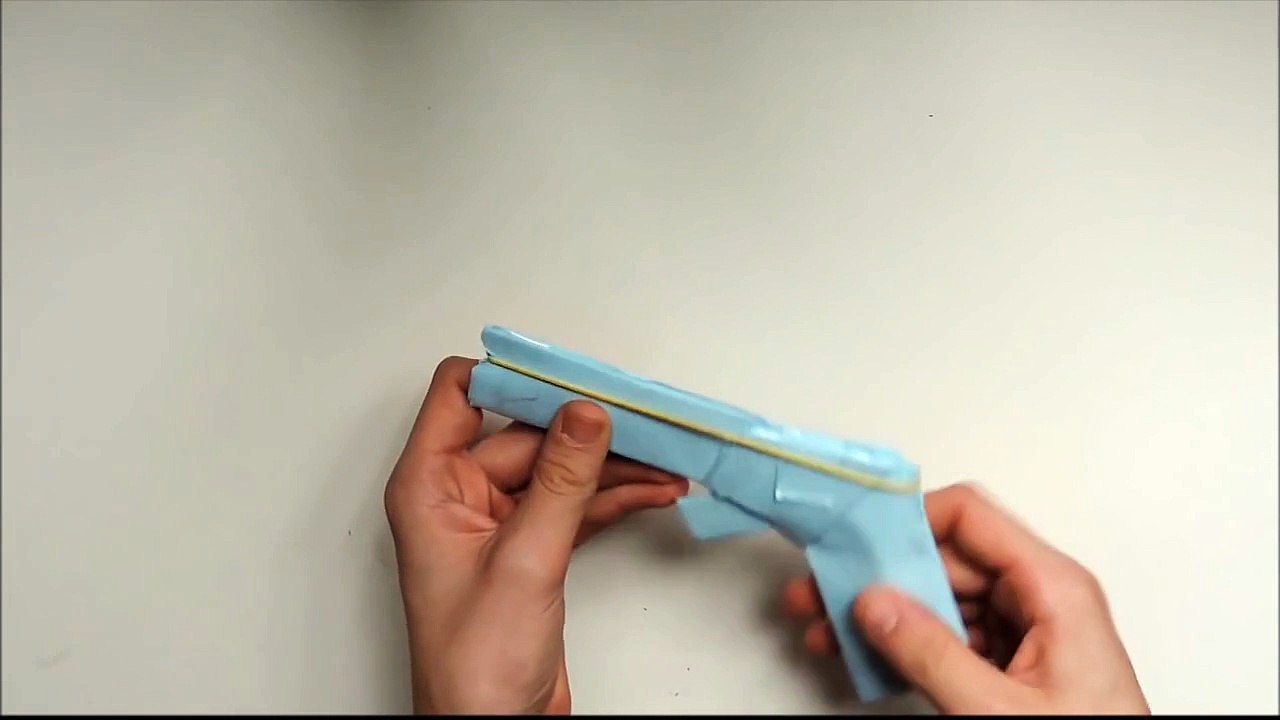 How To Make A Paper Gun That Shoots Rubber Bands (With Trigger). (Easy ...