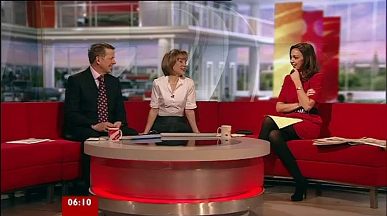 SALLY NUGENT. BBC NEWS Breakfast RED DRESSED ATHENA. pt3 29.Feb.2012 ...