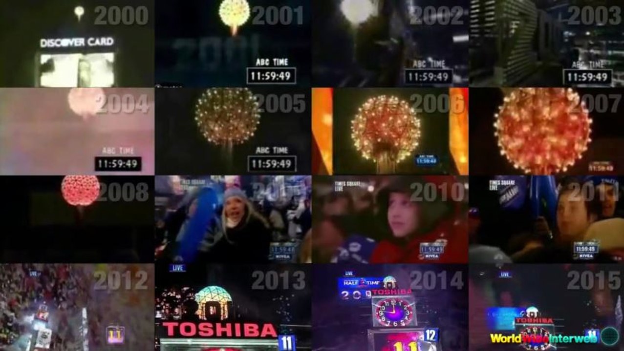 Every Times Square ball drop of the 2000s at once - video Dailymotion