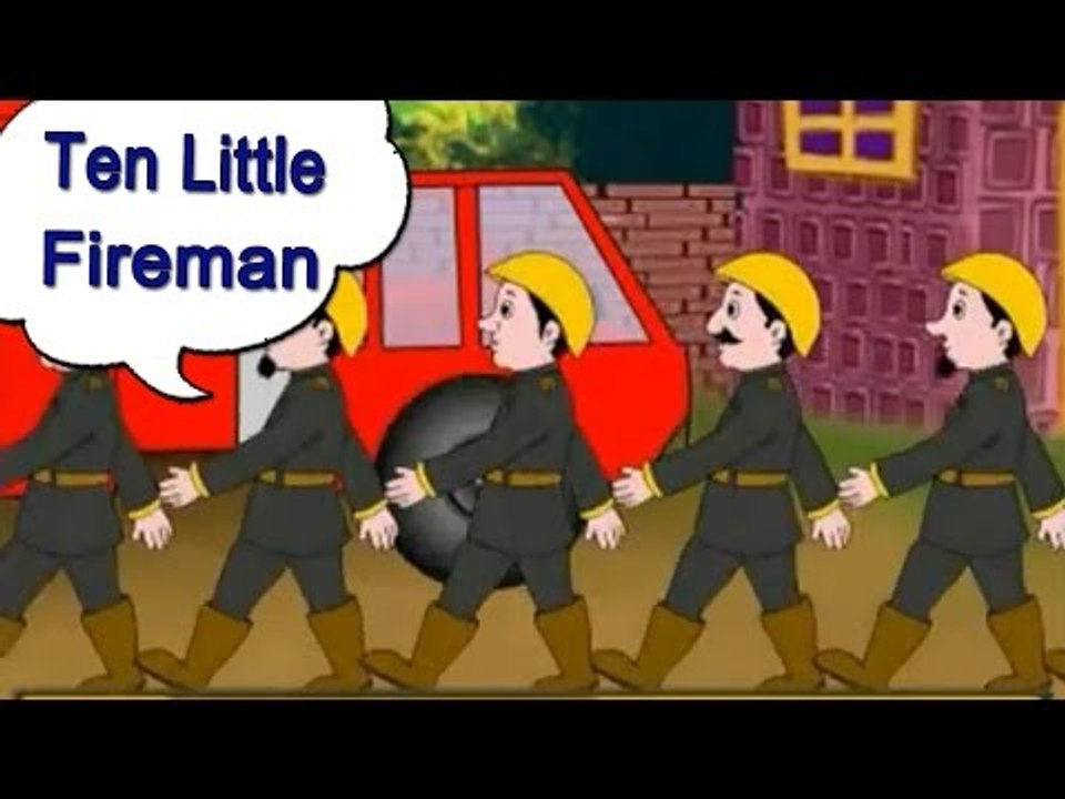 Ten Little Fireman Nursery Rhyme With Lyrics - English Songs For ...