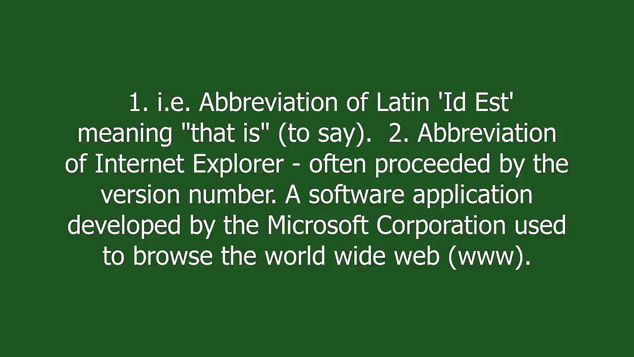 ie meaning and pronunciation - video Dailymotion