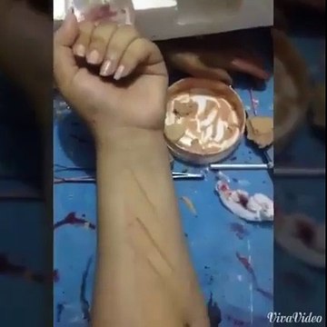 Girl Hand Cut With Blade In Love