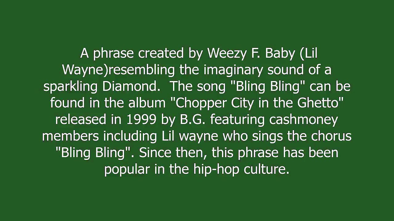Bling Bling meaning and pronunciation - video Dailymotion