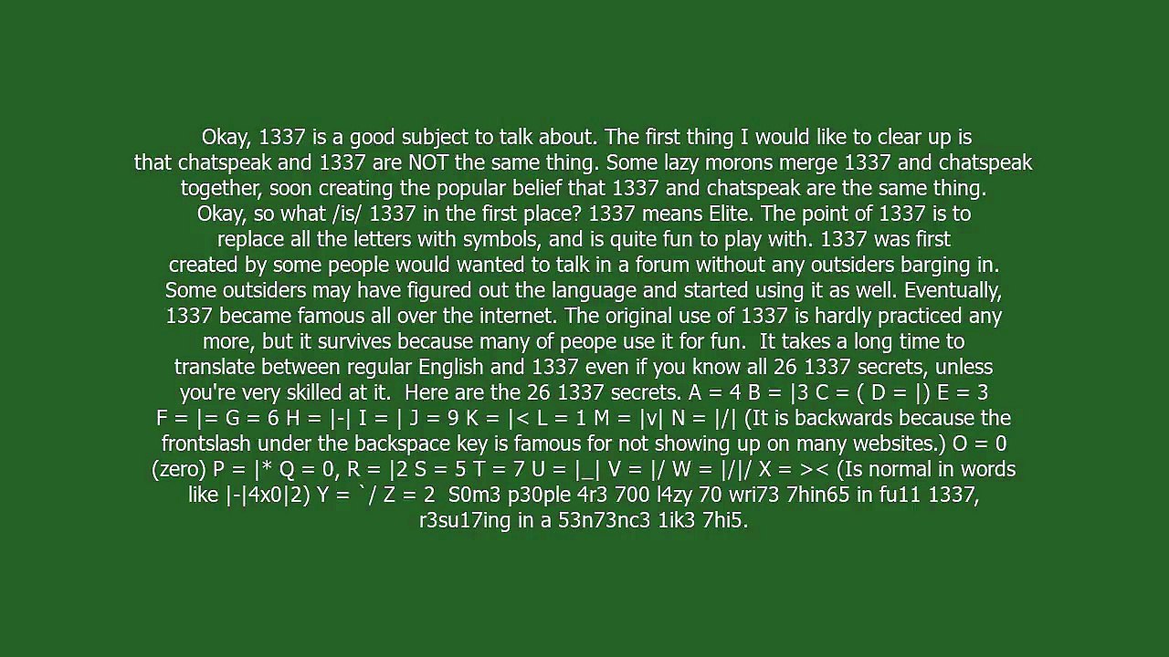 1337 speak meaning and pronunciation - video Dailymotion