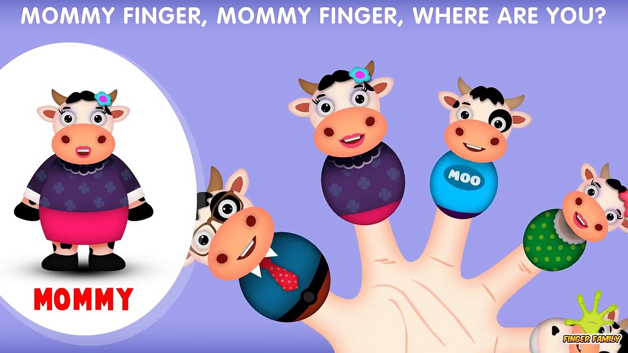 The Finger Family Cow Family Nursery Rhyme | Cow Finger Family Songs ...