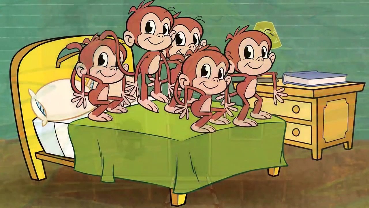 Five Little Monkeys Jumping on the Bed Animated Nursery Rhyme by The ...