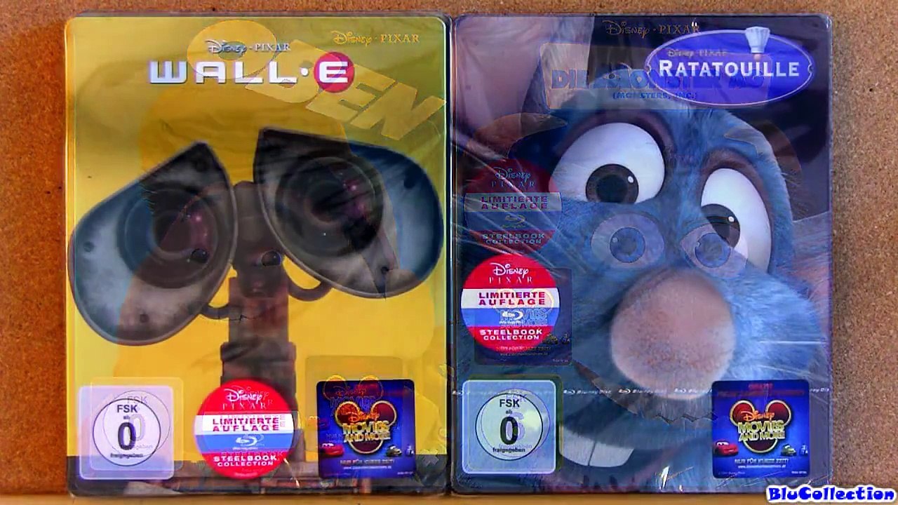 Pixar blu ray Steelbooks Up, Monsters Inc, Wall-E and Ratatouille unboxing Blucollection - video ...
