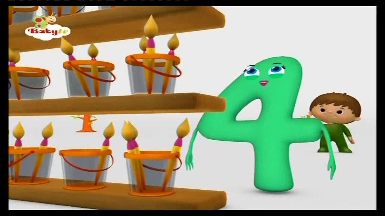 BABYTV CHARLIE Y LOS NUMEROS El 4 y su brocha magica (español de España ...